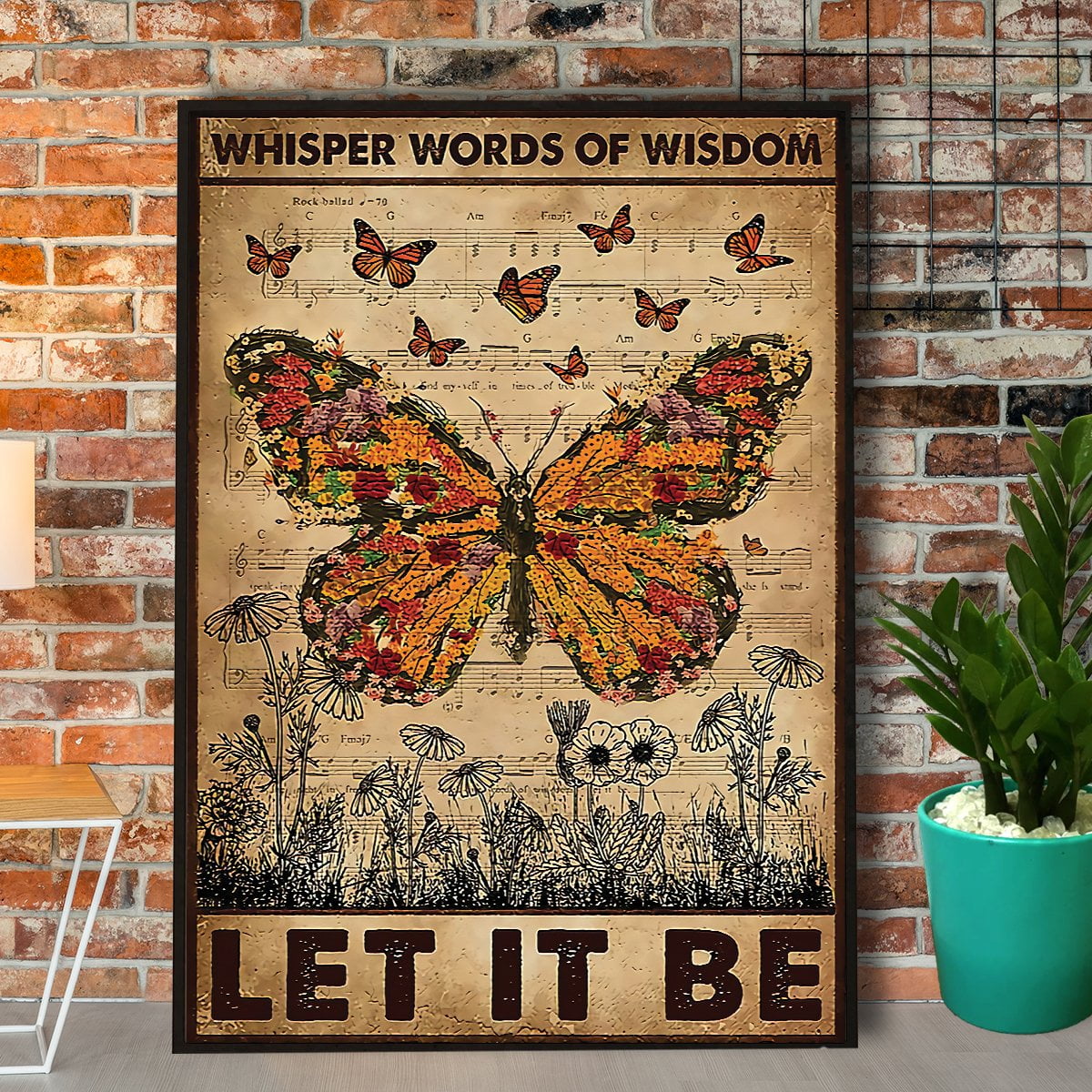 Butterfly Whisper Words Of Wisdom Let It Be Poster No Frame Wrapped ...