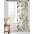 Butterfly White Sheer Curtains 108 Inch Long 1 Panel Flowers Green ...