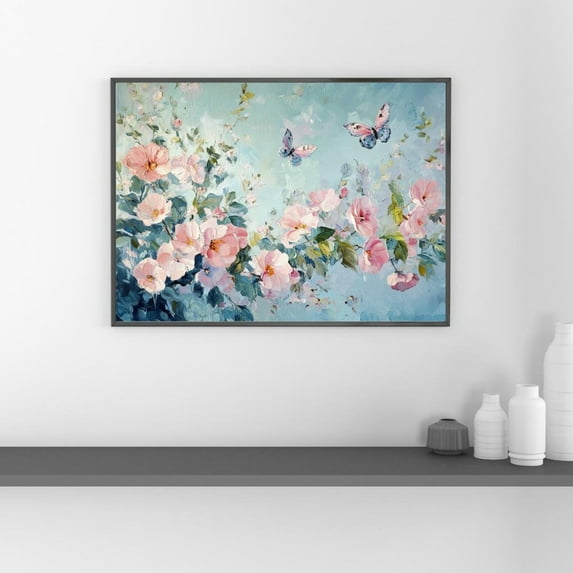 Butterfly Wildflower Wall Art, Vintage Spring, Warm Spring Print ...