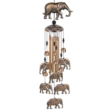DecMode Gold Metal Tibetan Inspired Decorative Hanging Bell Chime Set ...