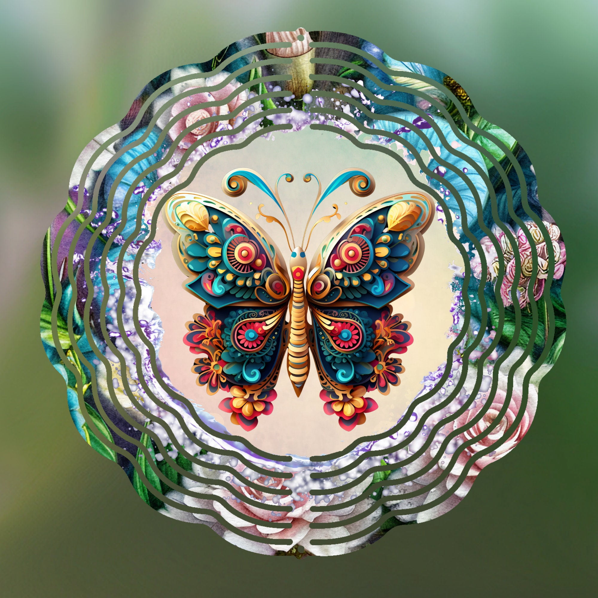 Butterfly Wind Spinner 10 Inch Metal Double-Sided Rotating Wind Spinner ...