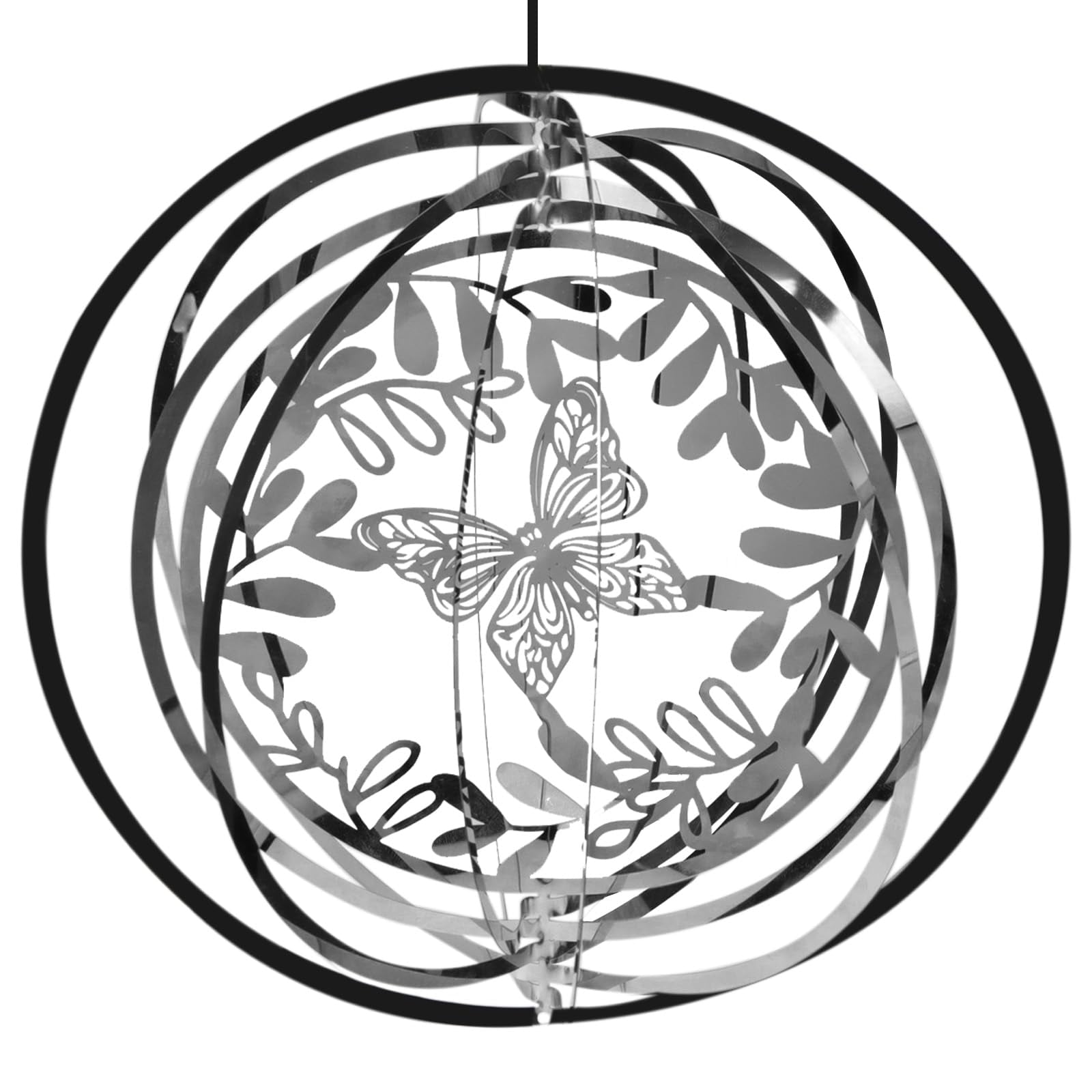 Butterfly Wind Spinner Outdoor, 7.0 Inch 3D Metal Garden Yard Spinner ...