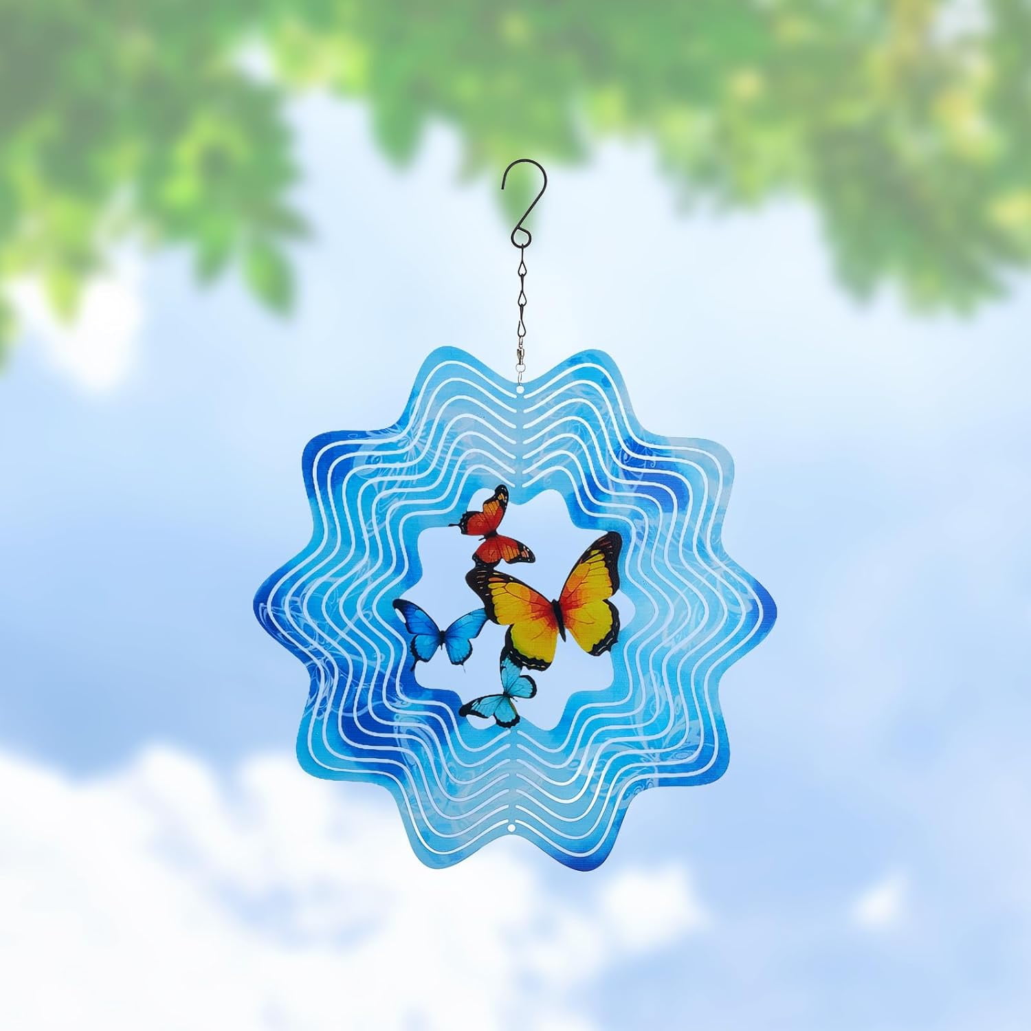 Butterfly Wind Spinners Outdoor 3D Hanging Yard Spinners Catchers ...