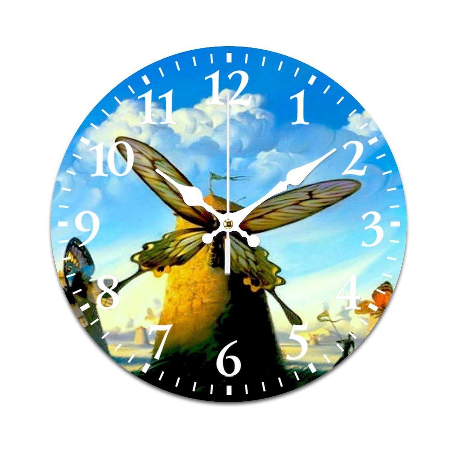 Butterfly Windmill Wall Clock Modern Design Clocks Wall Hanging Home ...