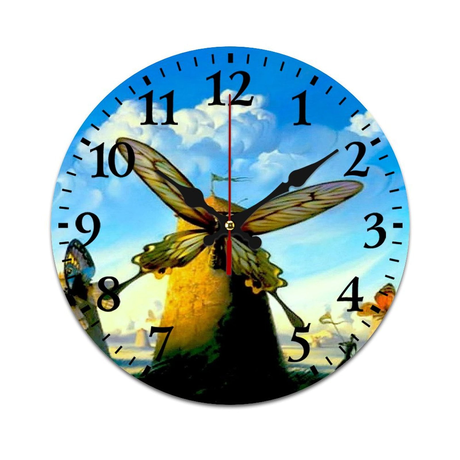 Butterfly Windmill Wall Clock Modern Design Clocks Wall Hanging Home ...