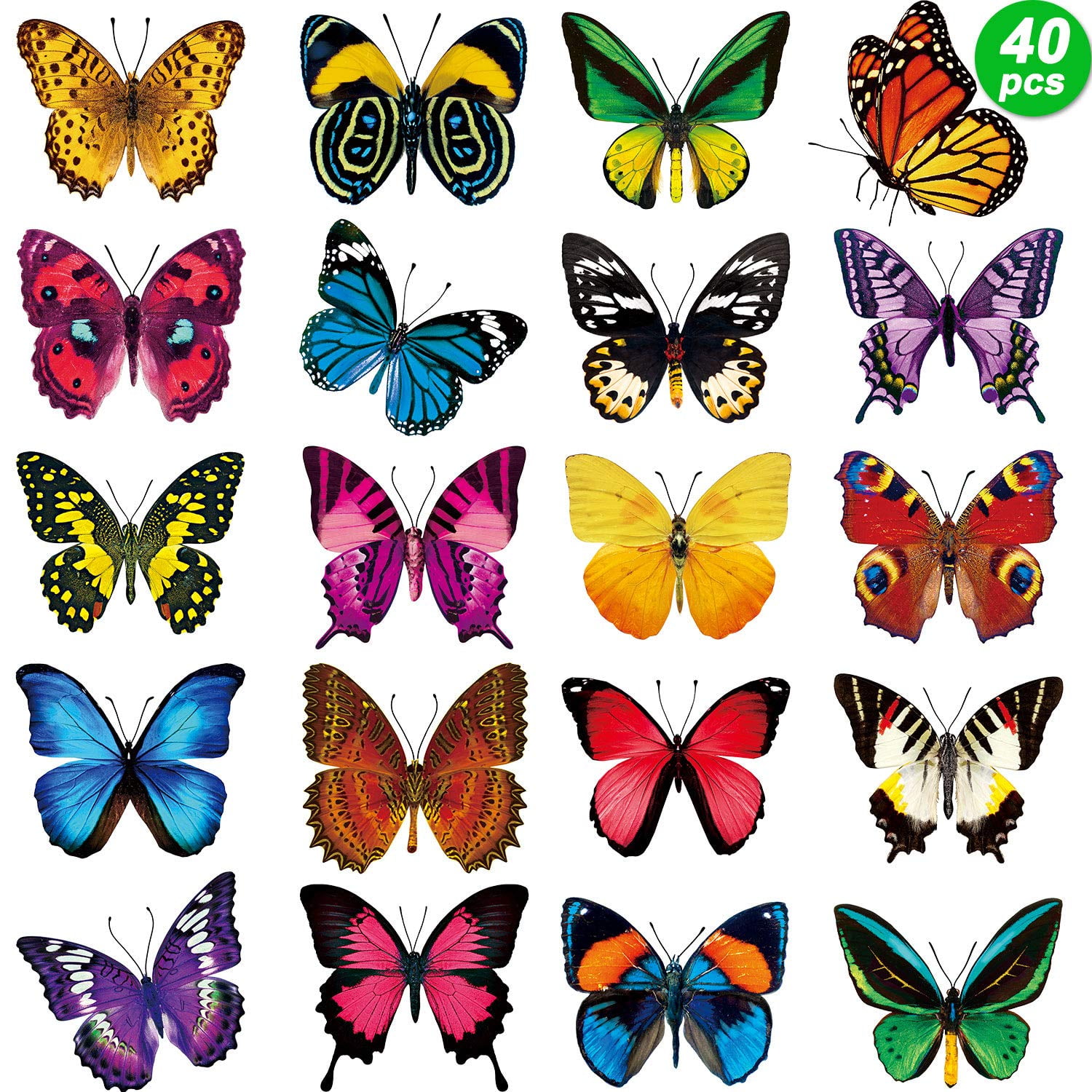Butterfly Window Decals 40 Pack, Spring Anti-Collision Stickers for ...