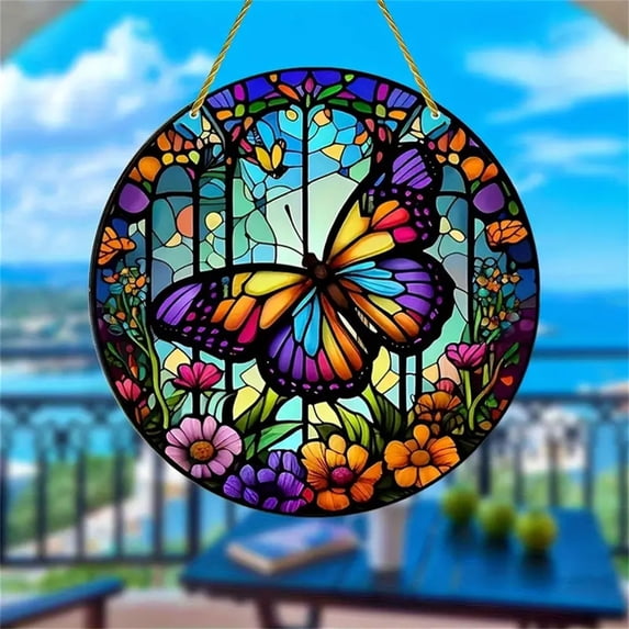 Butterfly Window Decor Acrylic Hanging Pendant 8 Inches Diameter for ...