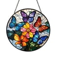 Butterfly Window Hanging Stained Glass Suncatcher, Colorful Garden ...