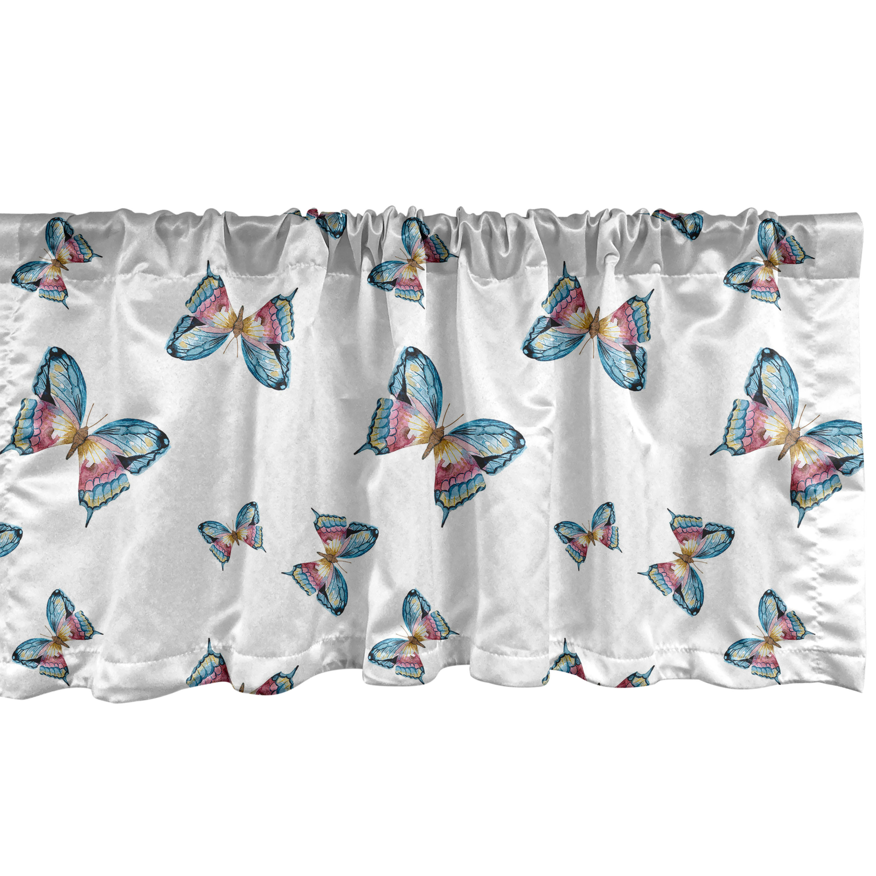 Butterfly Window Valance, Delicate and Colorful Monarch Wings Floating ...