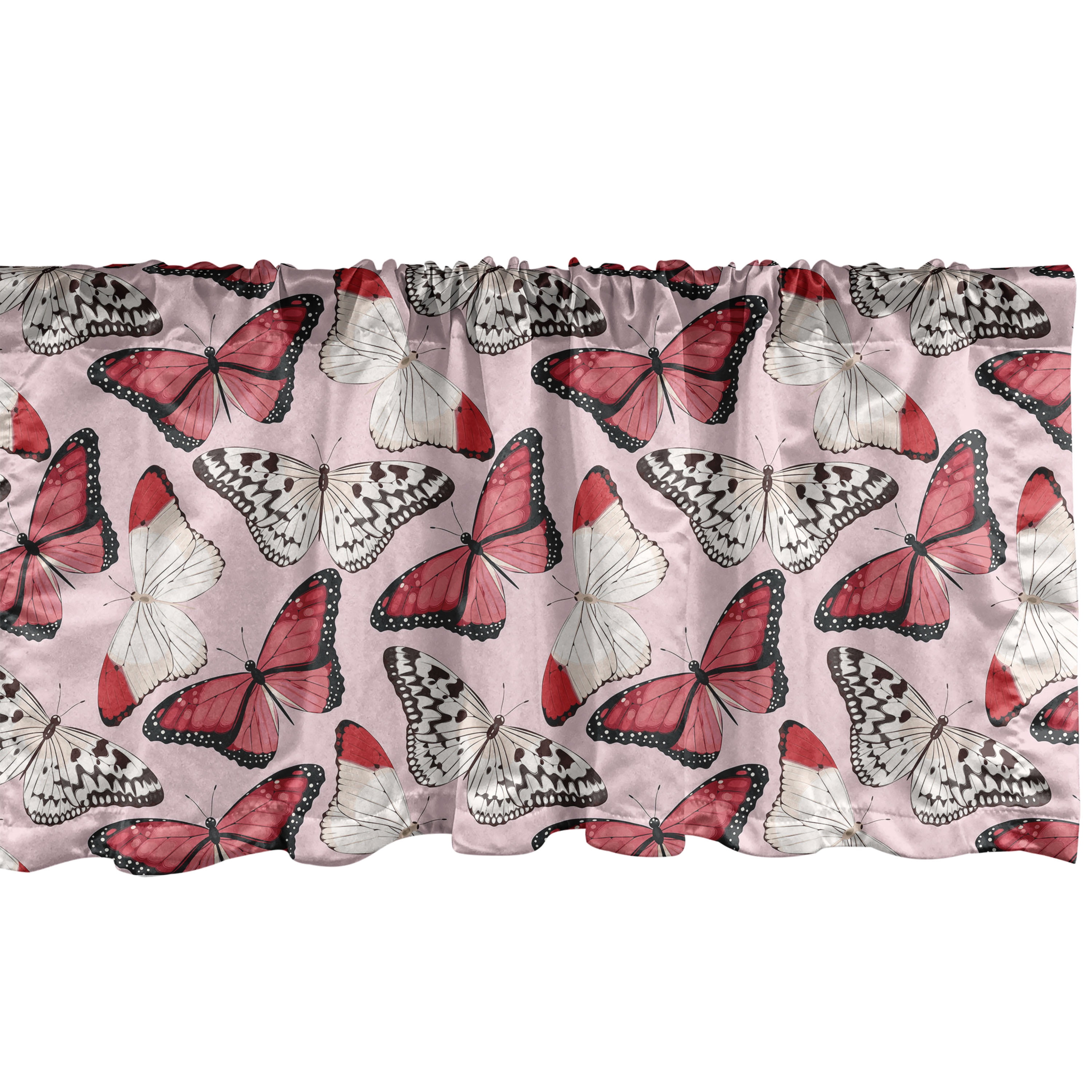 Butterfly Window Valance, Exotic Flying Monarchs with Wings Spring ...