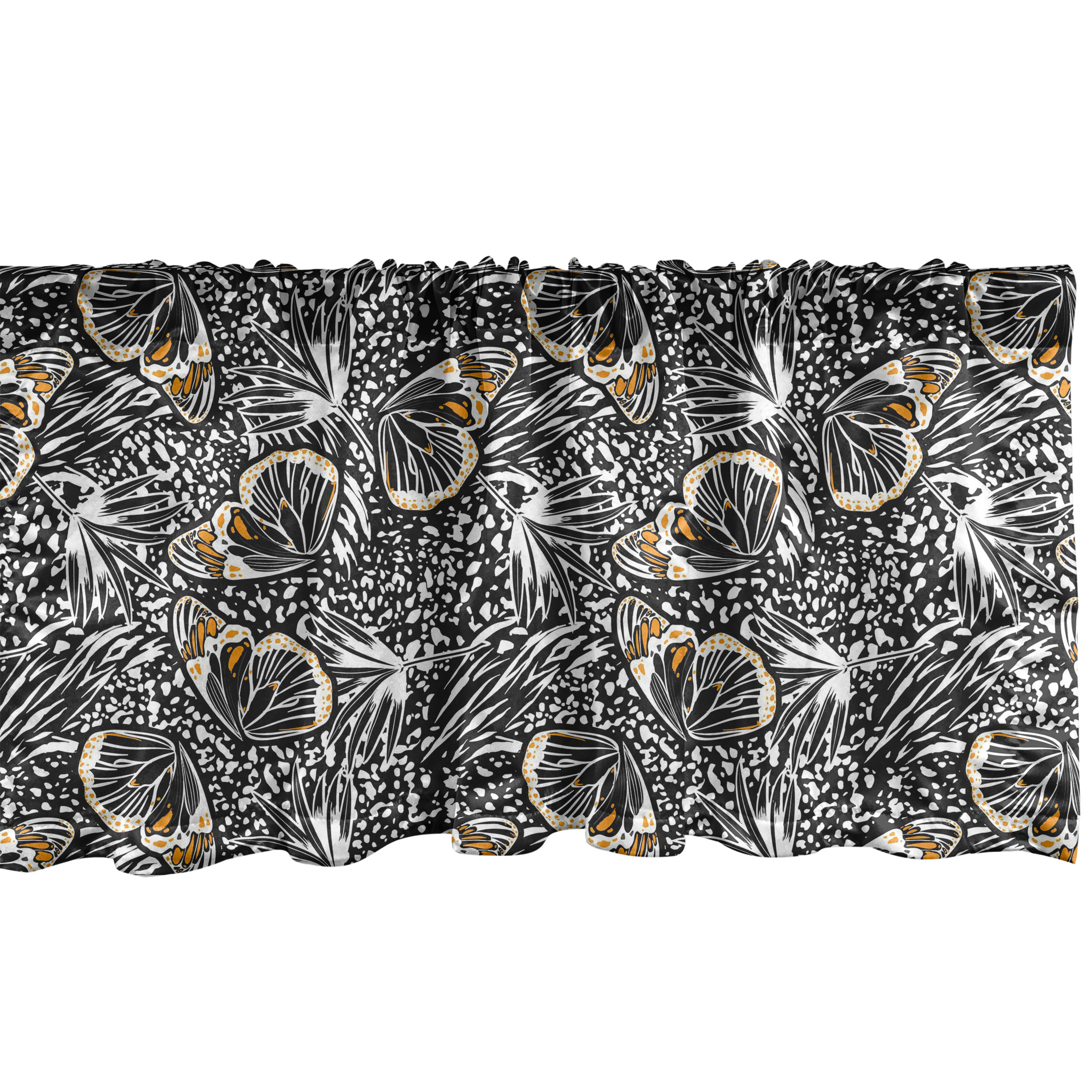 Butterfly Window Valance, Forest Wings on Spotted Animal Skin Like ...