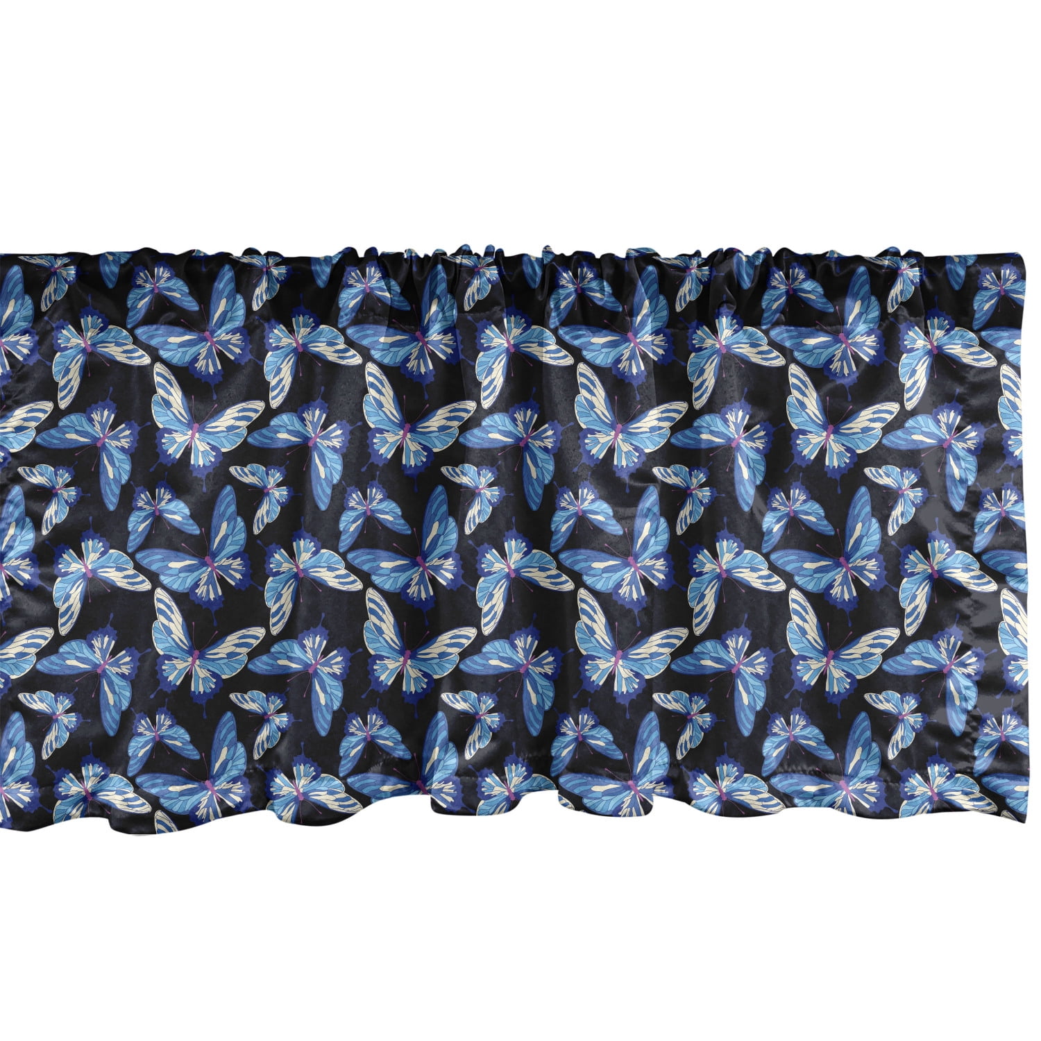 Ambesonne Butterfly Valance Pack of 2, Repeated Flies Design, 54"X18 ...