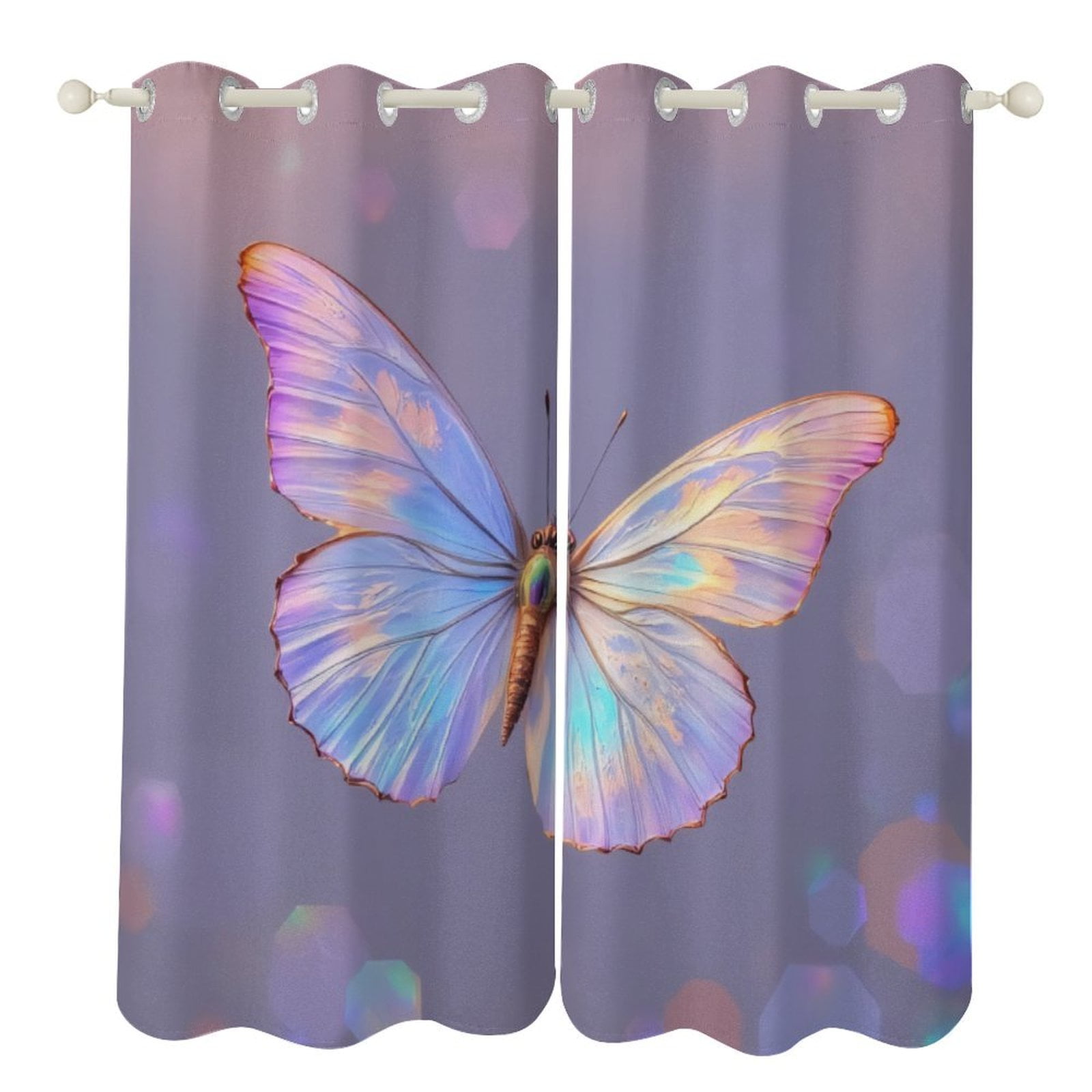 Butterfly Wings Glow Print 2 Panels 3D Printing Pattern Curtain for ...