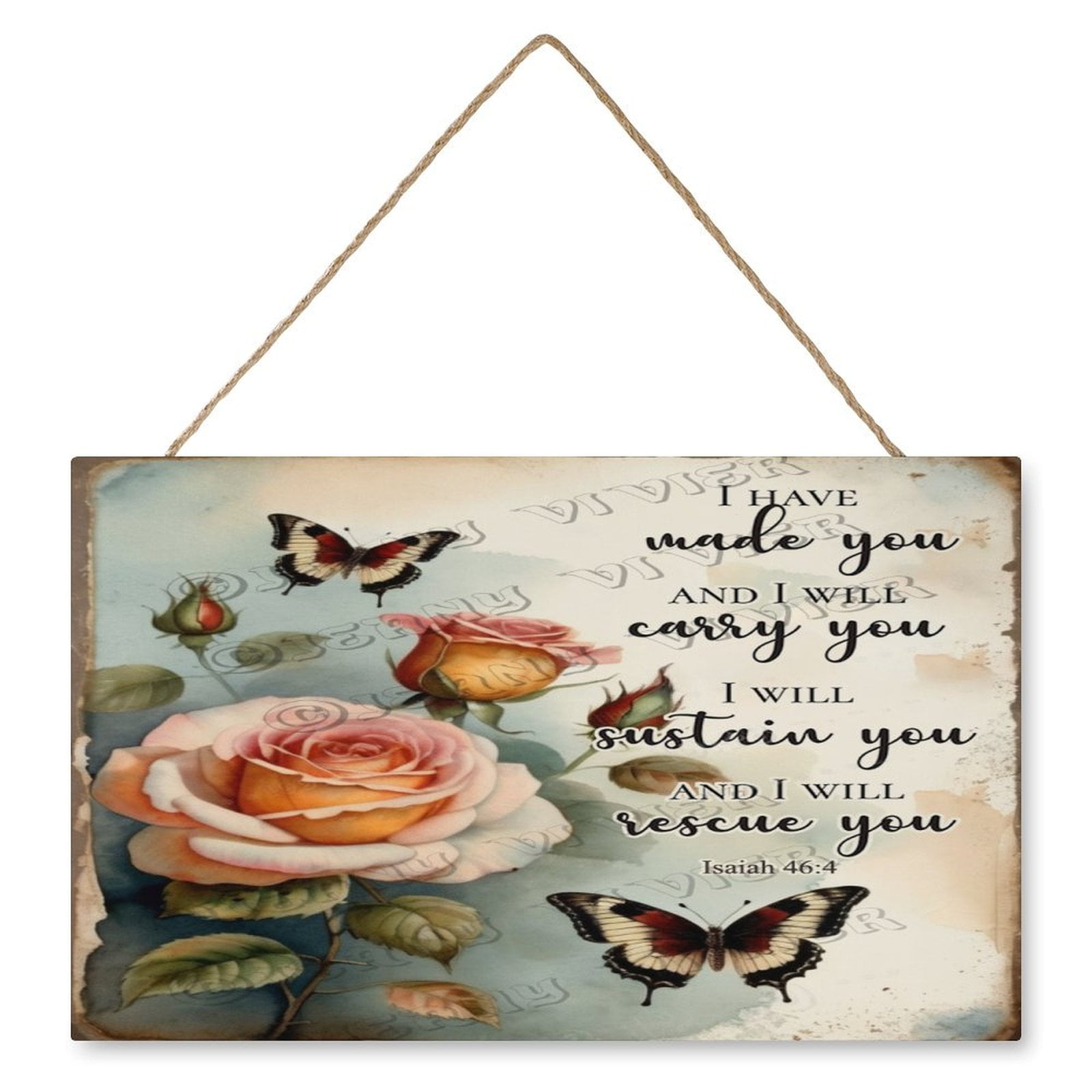 Butterfly With Inspirational Quote Decorative Wood Hanging Wood Plaque ...