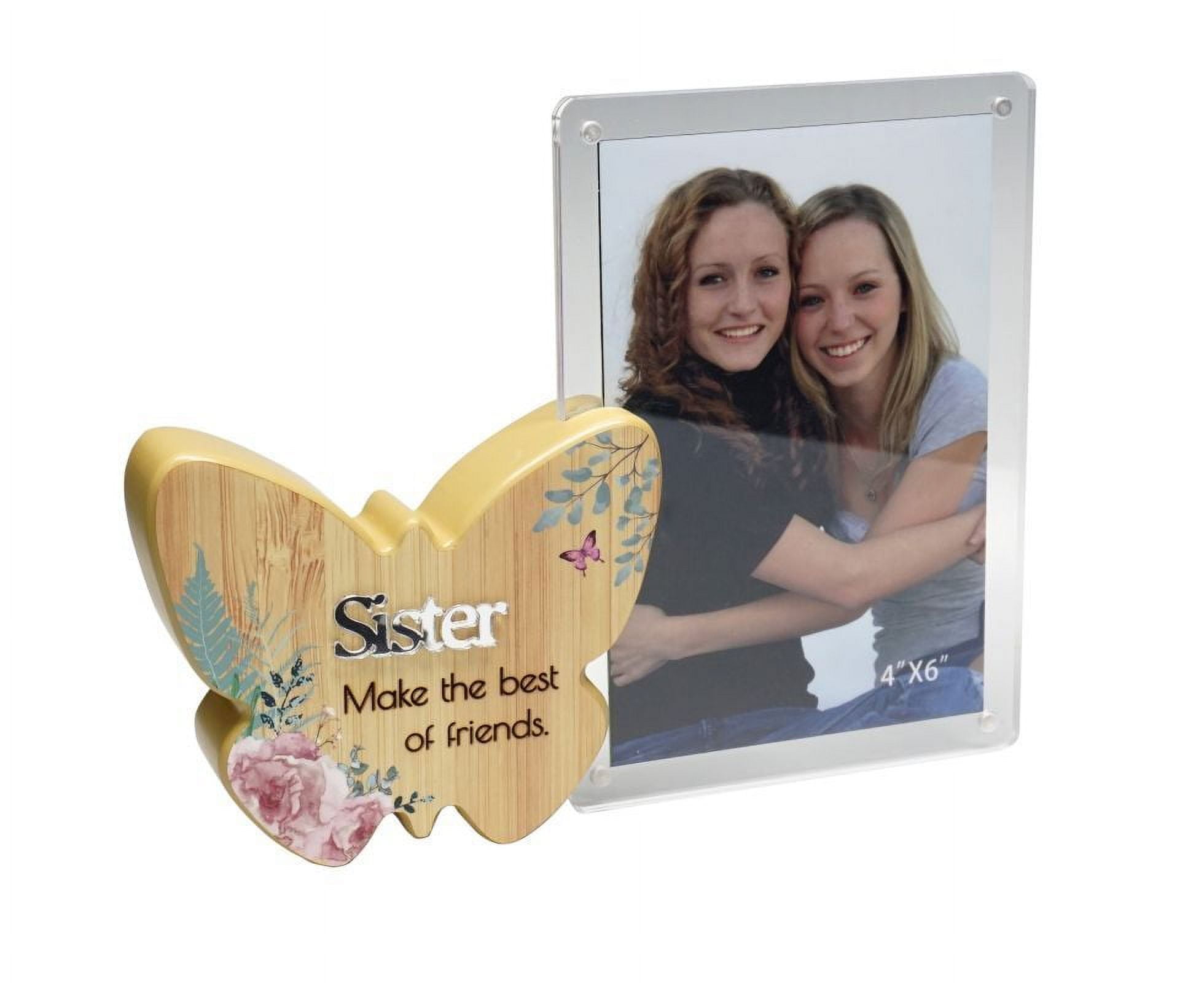 Butterfly With Text And Clear Photo Frame- Sister Photo Frame - Walmart.com