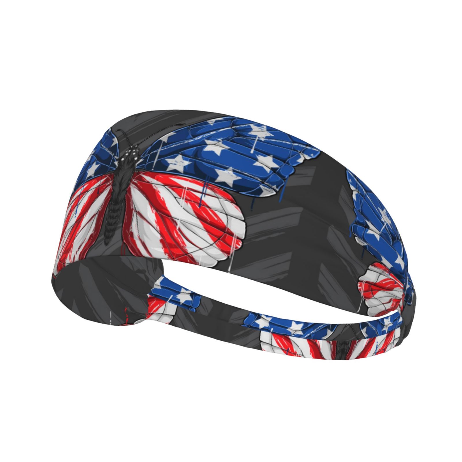 Butterfly With USA Flag Sweat Band Sports Headbands for Men & Women ...