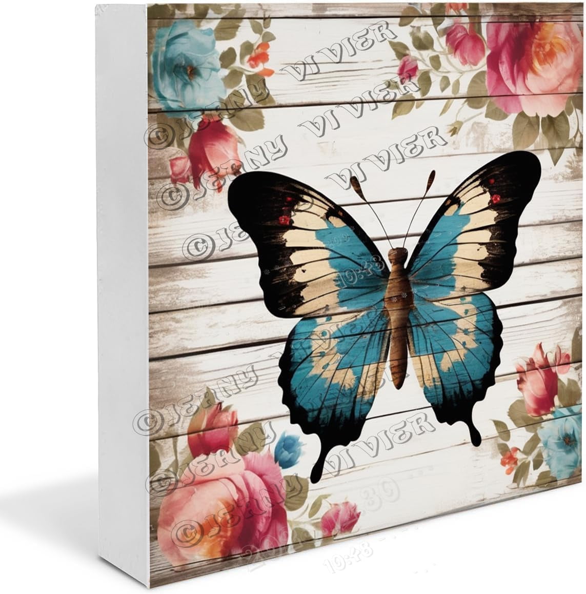 Butterfly Wooden Box Sign Butterfly Gifts Antique Butterfly Decor ...