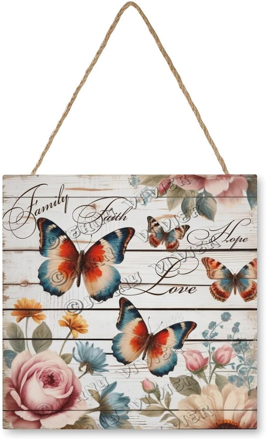 Butterfly Wooden Sign Butterfly Hanging Wood Plaques for Home Office ...