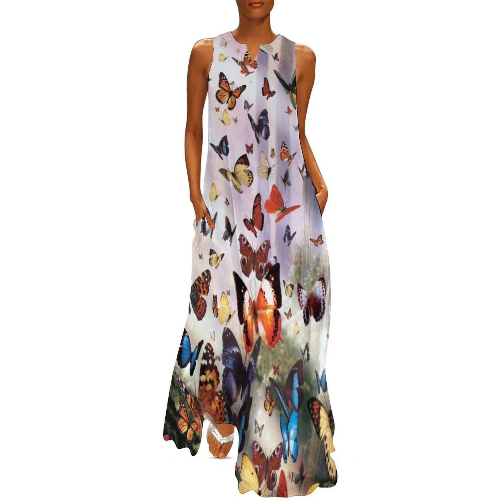 Butterfly Woods Long Dress clothes Wom dresses summer dress for wom02 ...