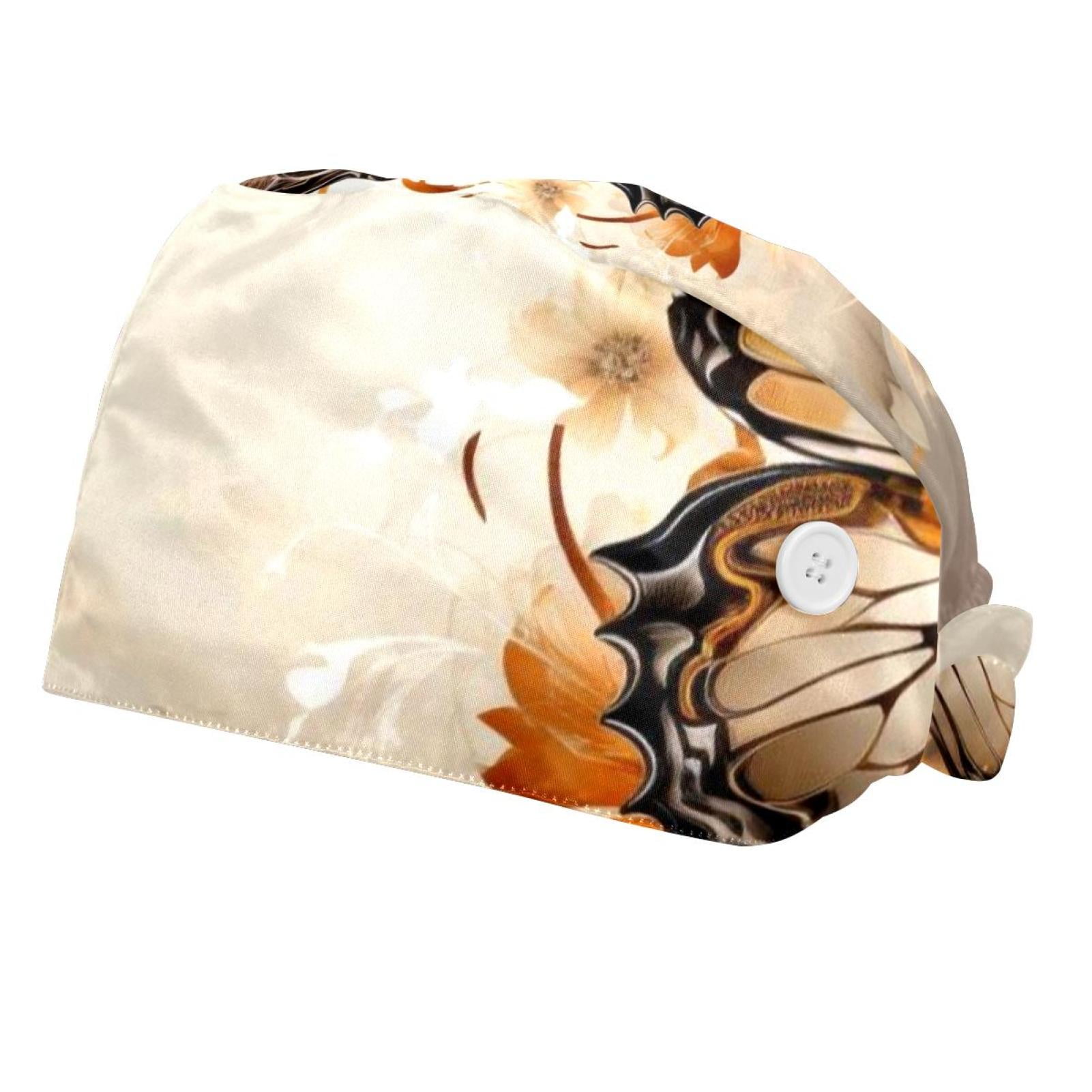 Butterfly Working Cap with Button, Cotton Working Hat Sweatband for ...