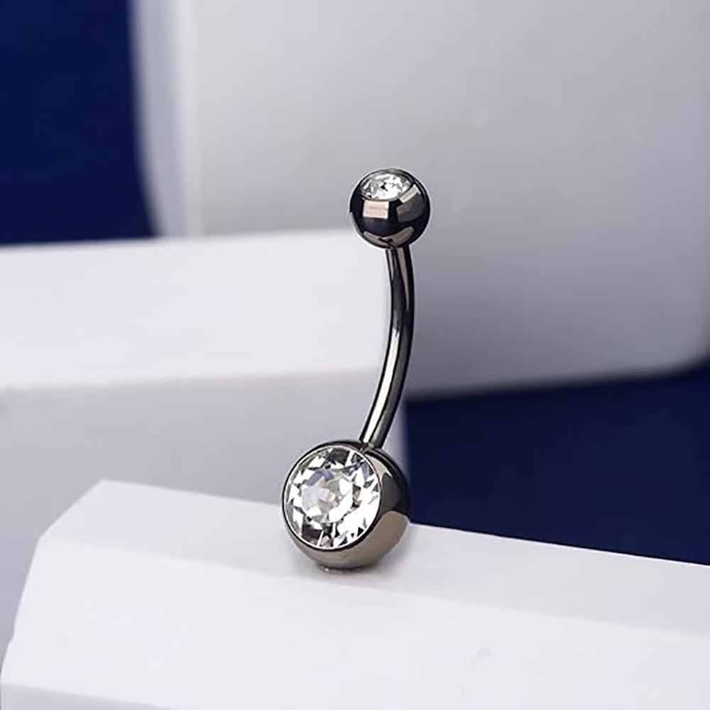 Butterfly Zircon Stainless Steel Belly Ring Navel Jewelry Personalized ...