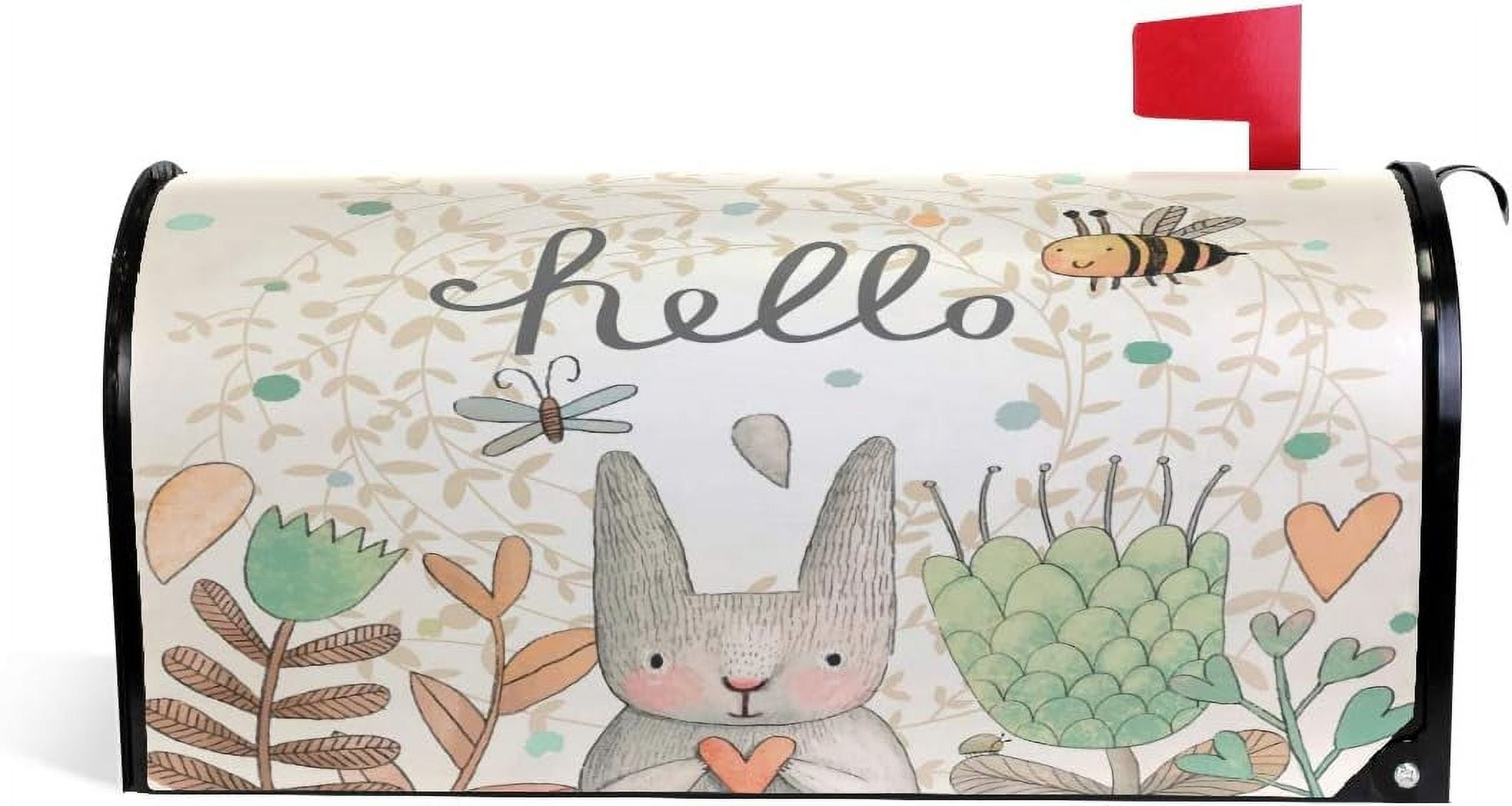 Butterfly and Bee Magnetic Mailbox Cover MailWraps Garden Yard Home ...