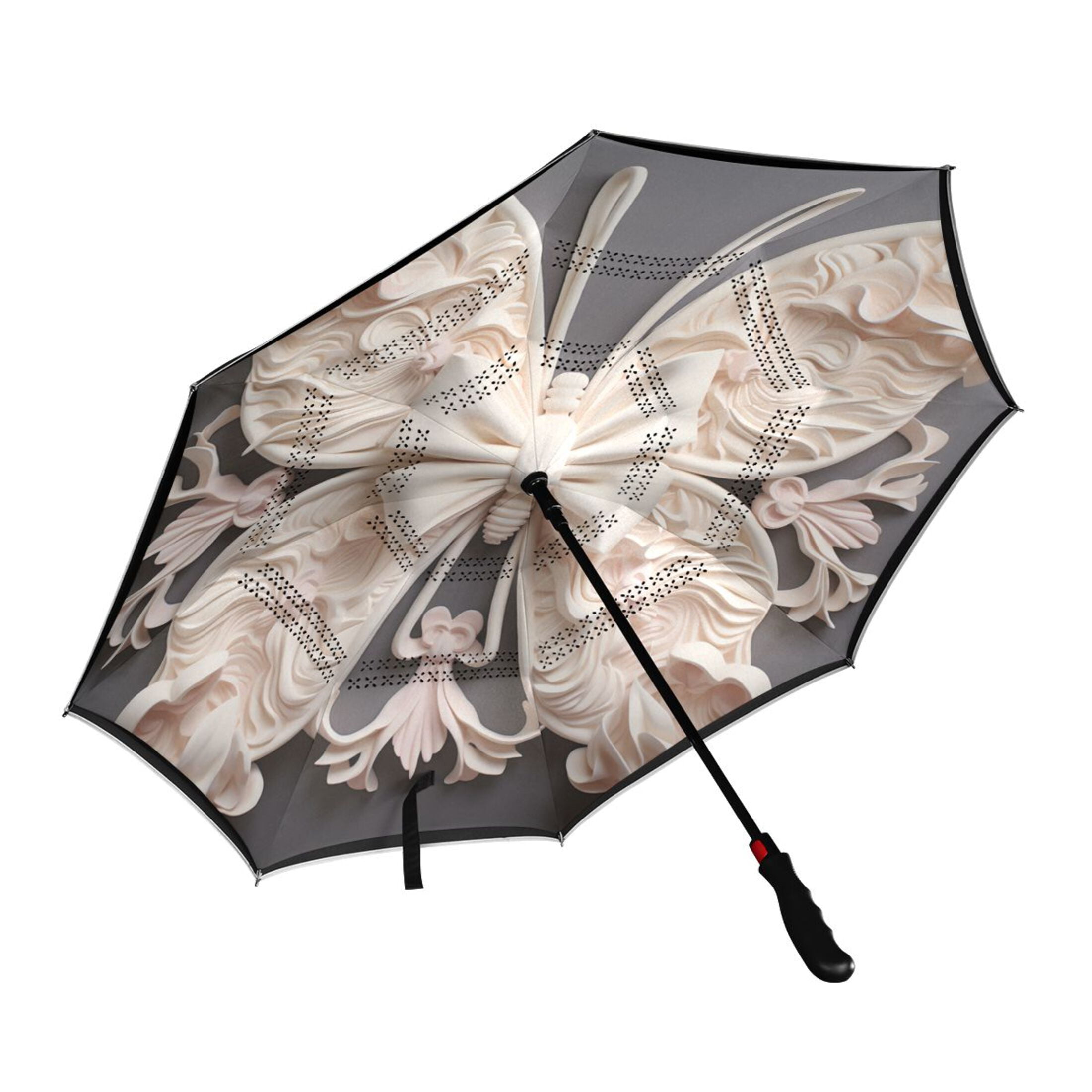 Butterfly and Bowknot Relief Automatic Reverse Umbrella Parasol ...
