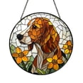 Butterfly and Dog Glass Suncatcher Window Decor, Stained Glass Style ...