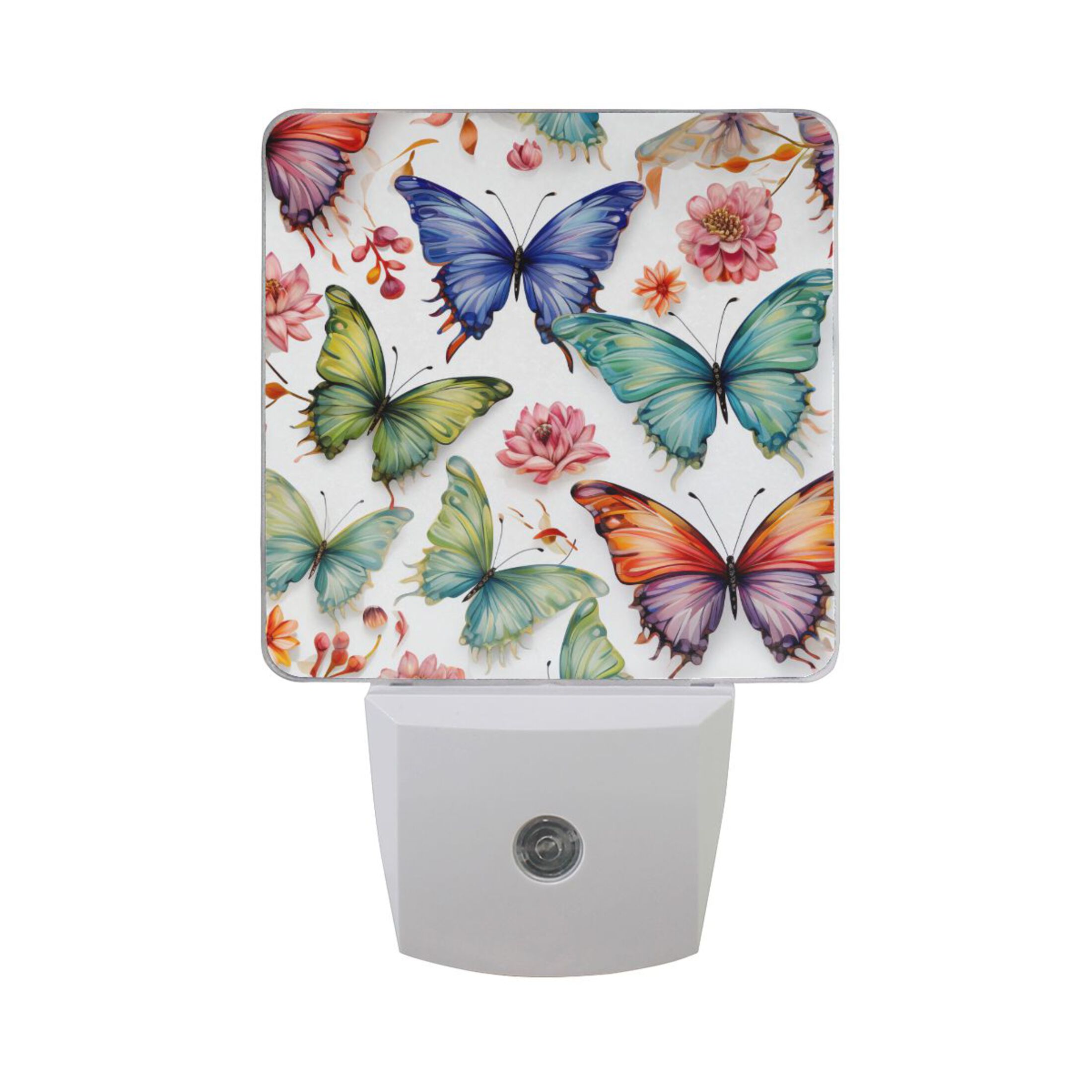 Butterfly and Flower Night Light LED Dusk to Dawn Auto Sensor Night ...