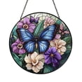 Butterfly and Flower Stained Glass Style Panel – Floral Window Decor ...