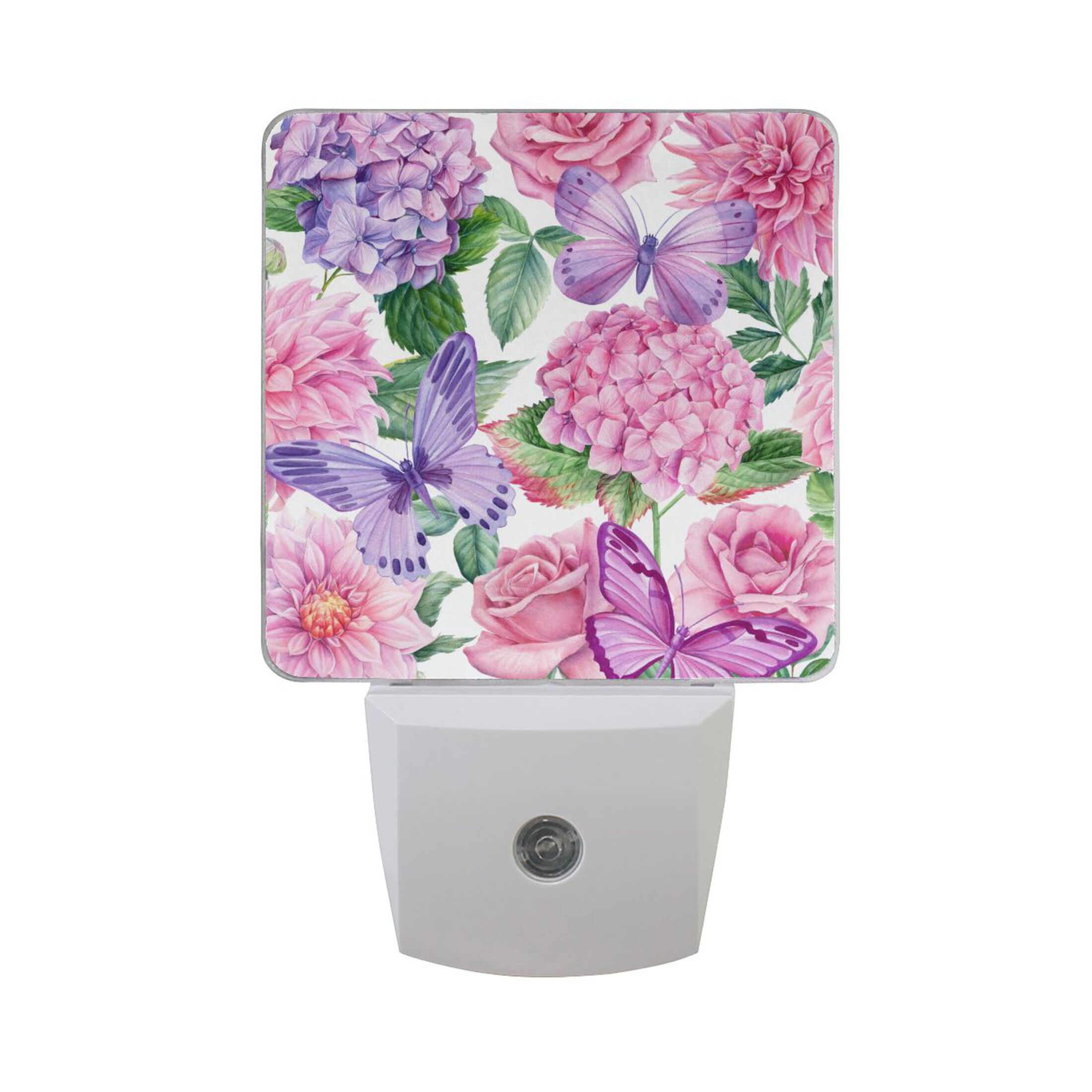 Butterfly and Flowers Night Light LED Dusk to Dawn Auto Sensor Night ...