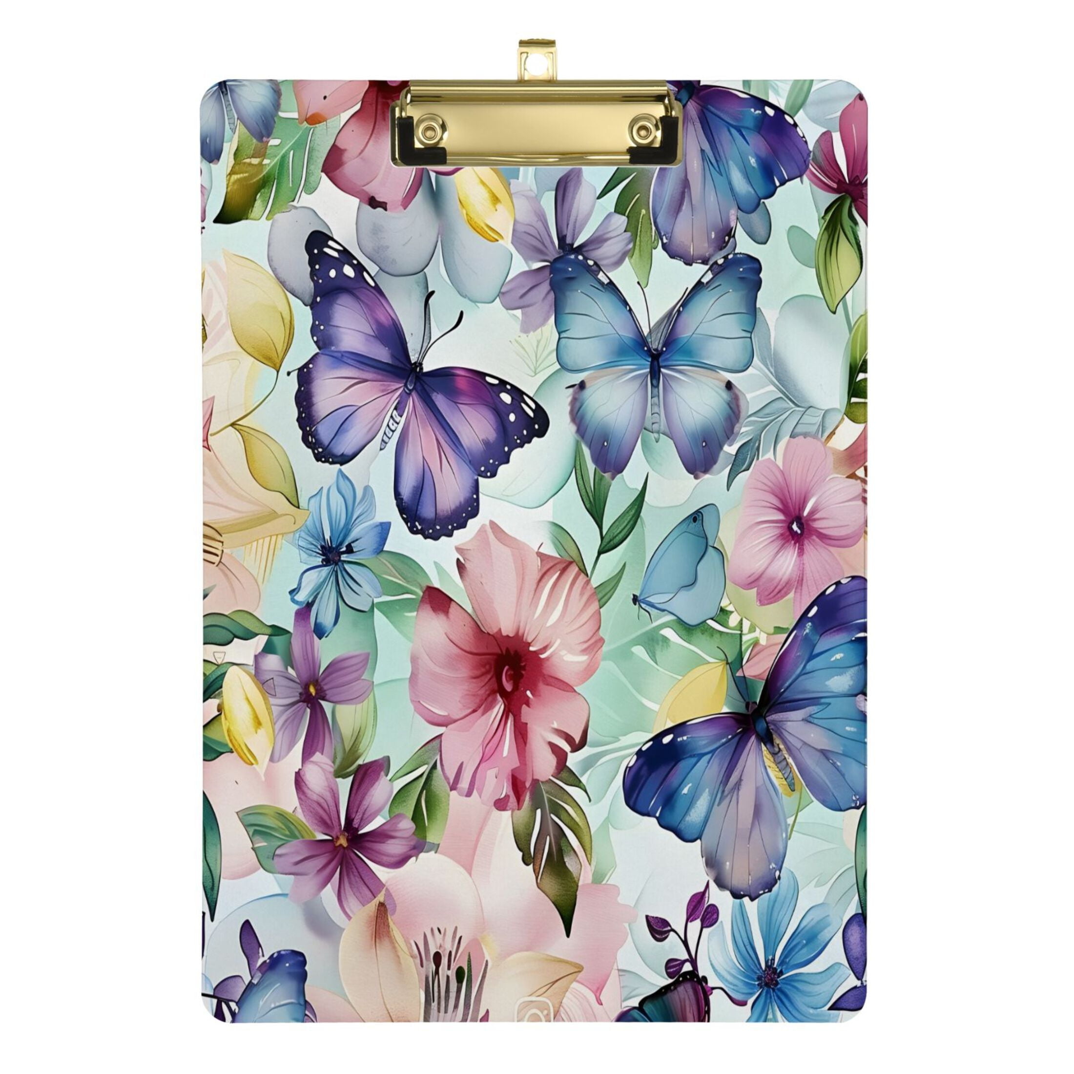 Butterfly and Lily Flowers Acrylic Clipboards A4 Standard Letter Size ...