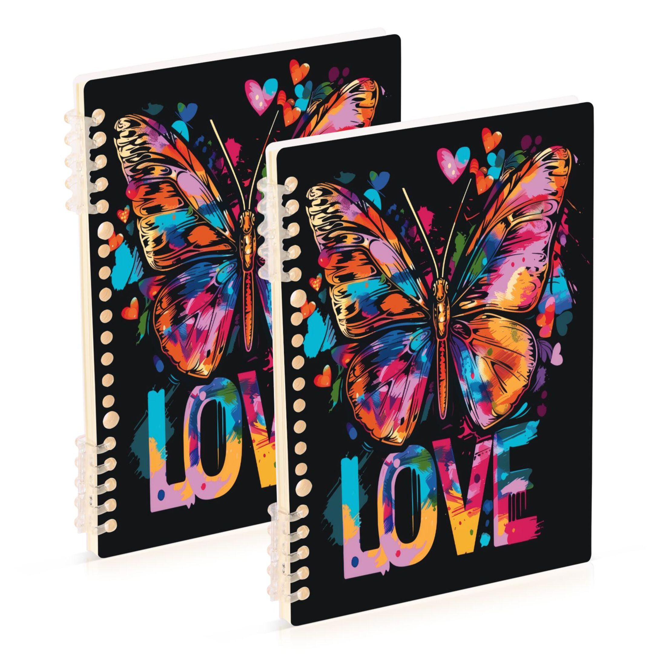 Butterfly and Love Notebooks 2 Pcs 1-subject Journal 60 Sheets A5 ...