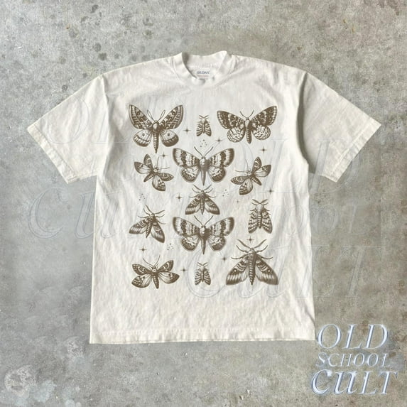 Butterfly and Moth T-Shirt, Cottagecore Aesthetic Retro Shirt, Cute ...