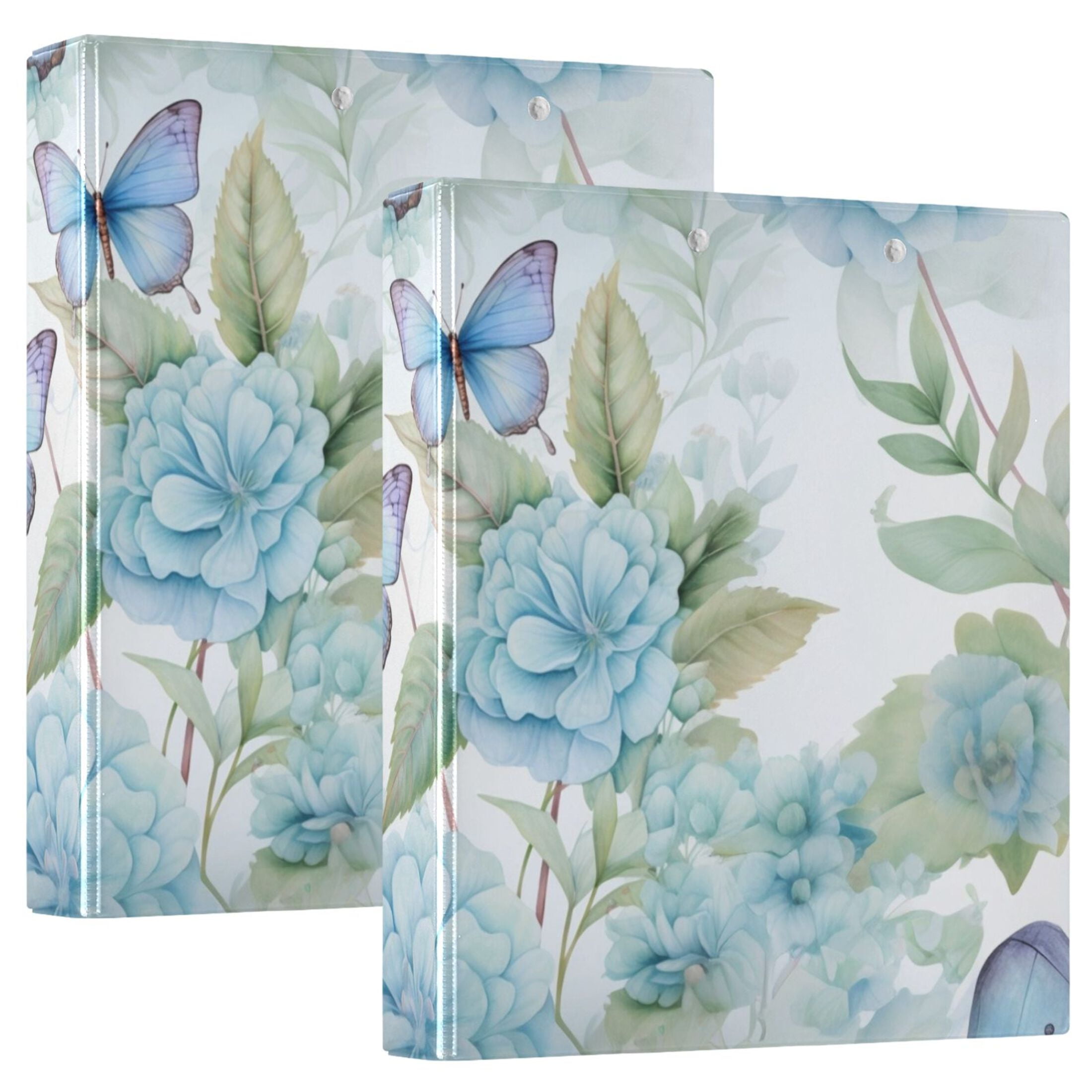 Butterfly and Peony Flowers Hardcover 3 Ring Binder 1.5 inch Round ...