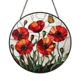 Butterfly and Poppy Flower Stained Glass Suncatcher – Floral Window ...
