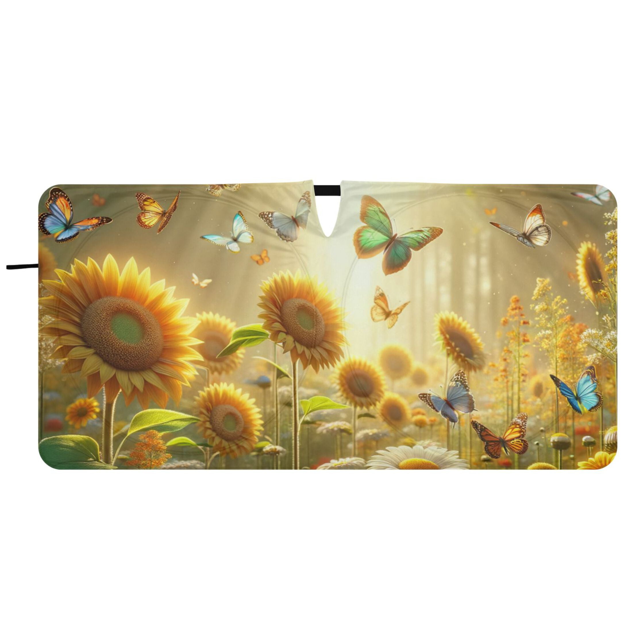 Butterfly and Sunflower Daisy Car Windshield Sun Shade Foldable Front ...