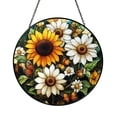 Butterfly and Sunflower Glass Suncatcher, Decorative Window Hanging ...