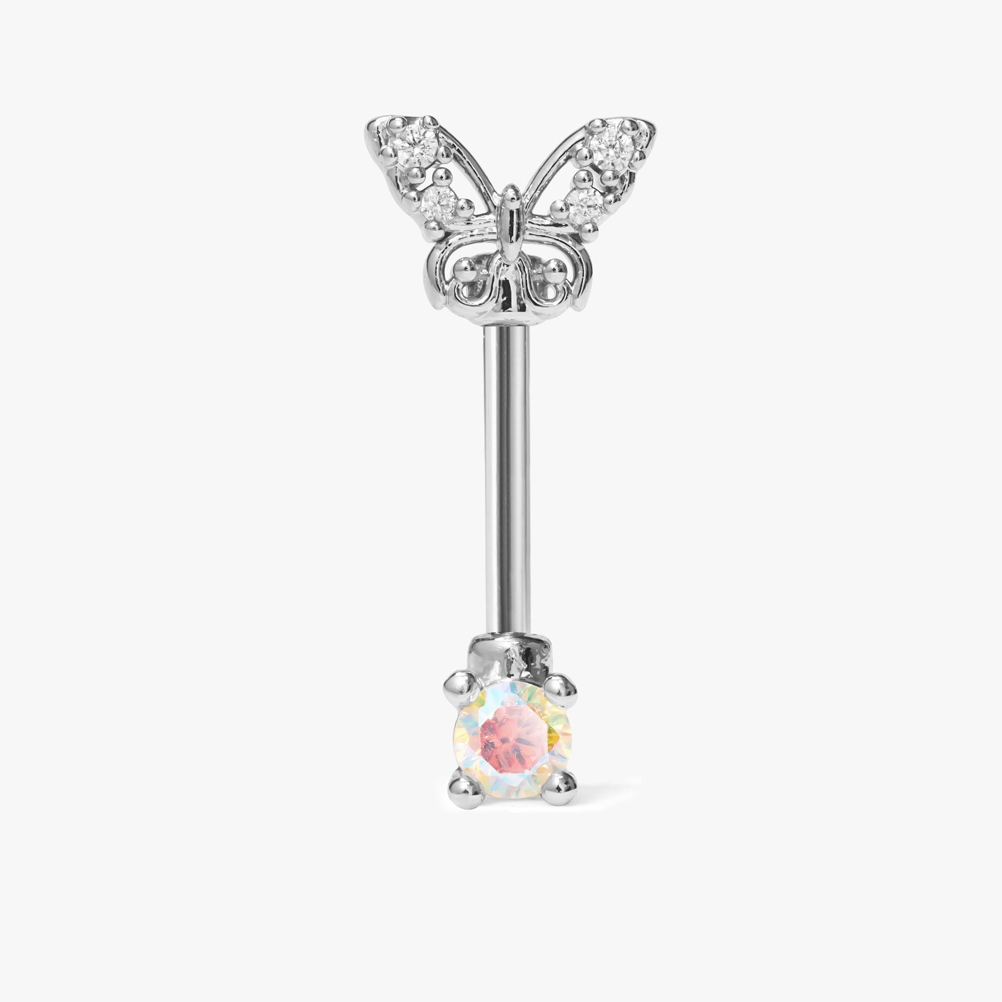 Butterfly and Whita AB Vertical Helix Earring - Walmart.com