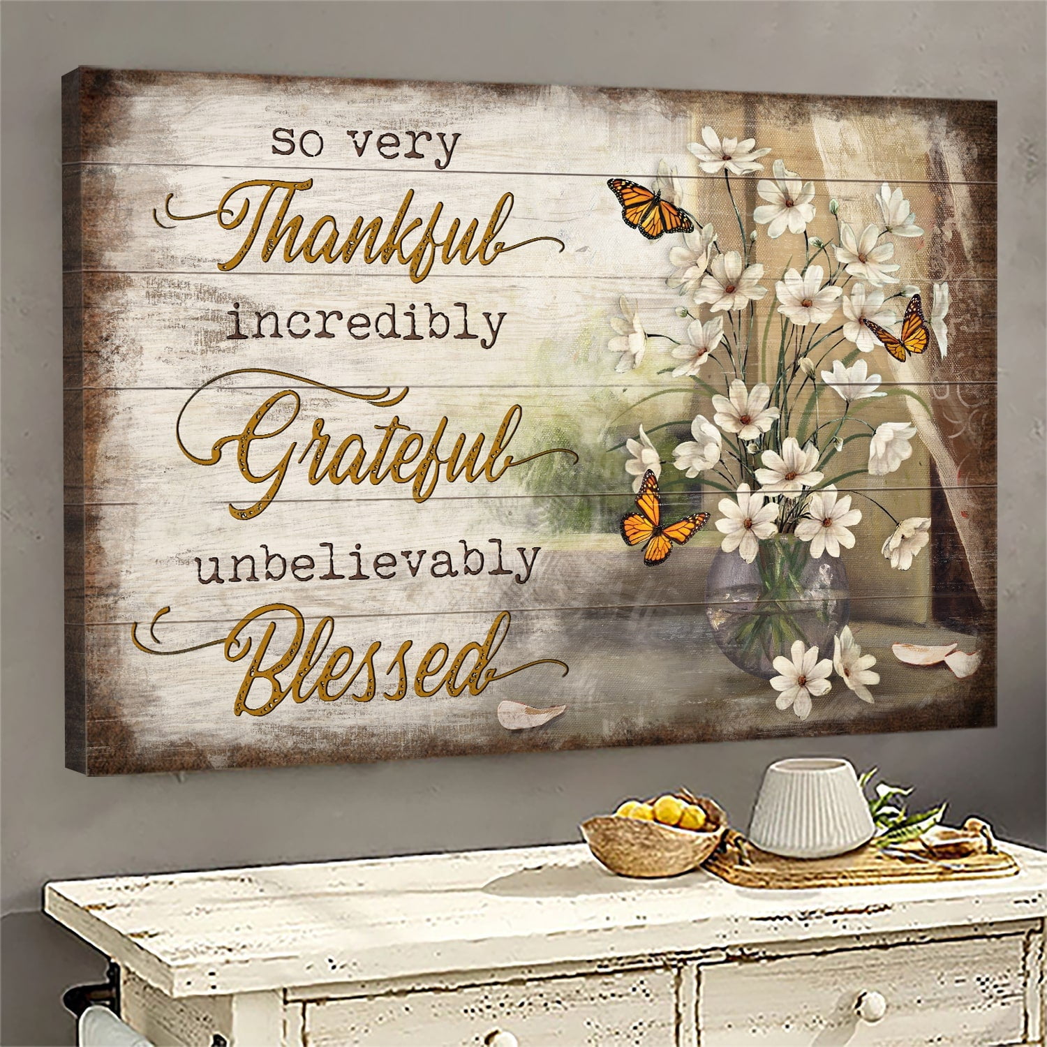 Butterfly, flower painting - So very thankful, incredibly grateful ...