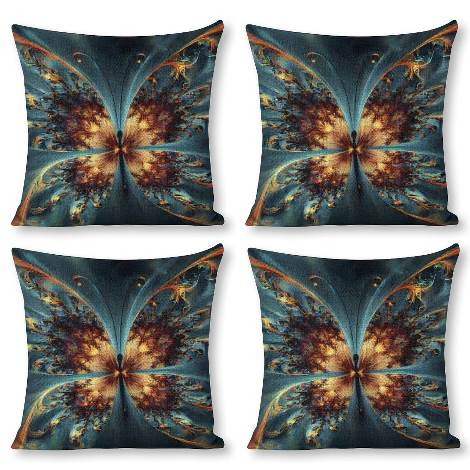 Butterfly fractals fantasy Linen toss pillowcase Decoration pillowcase ...