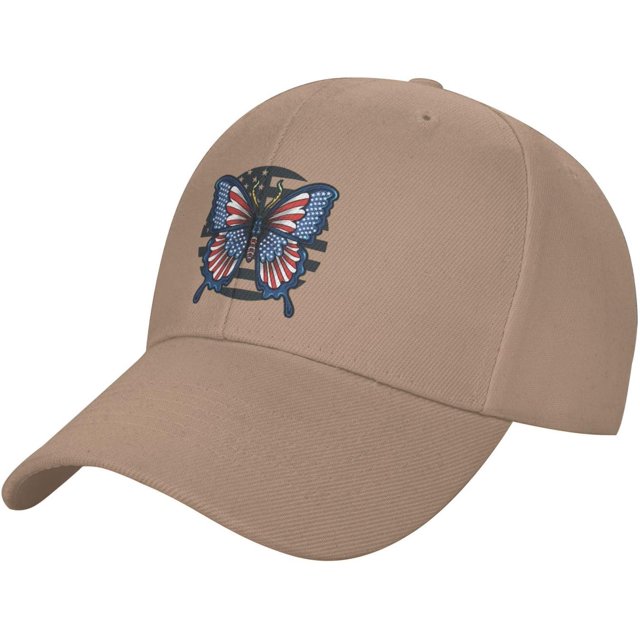 Butterfly in The Colors of The Flag of The United States Baseball Cap ...