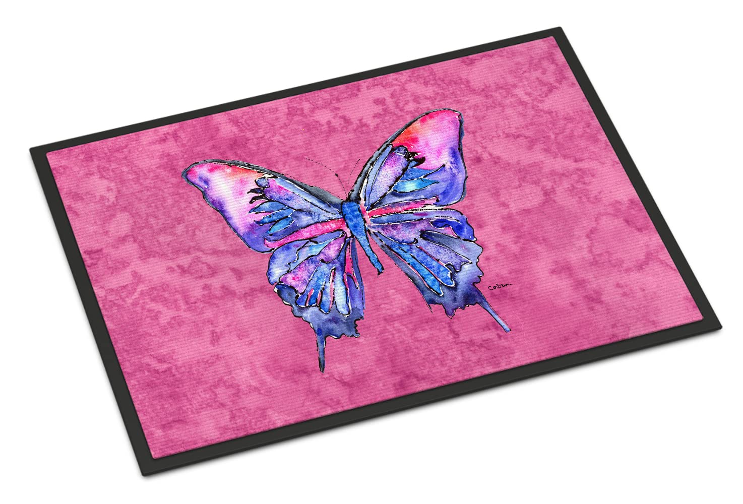 Butterfly on Pink Doormat Front Door Mat Indoor Rugs for Entryway, Non ...