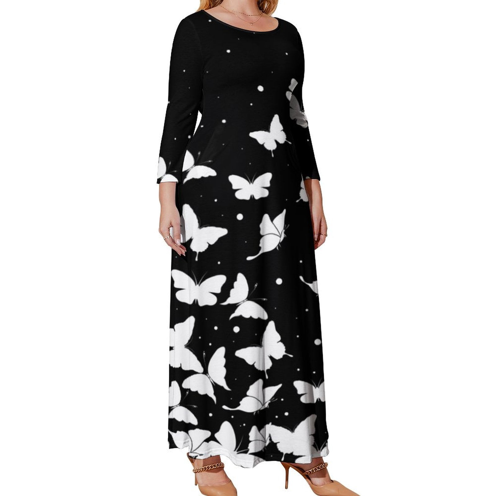 Butterfly pattern Long Sleeved Dress luxury dresses Dress woman women ...