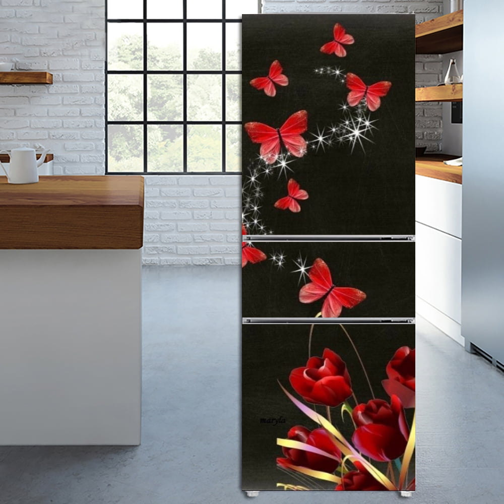 Butterfly pattern self-adhesive refrigerator sticker decorative pattern ...