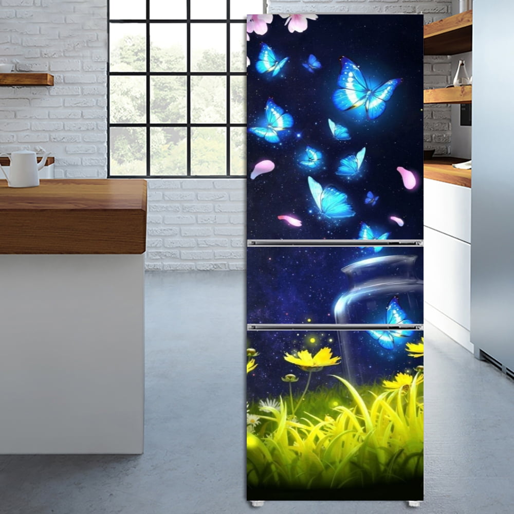 Butterfly pattern self-adhesive refrigerator sticker decorative pattern ...