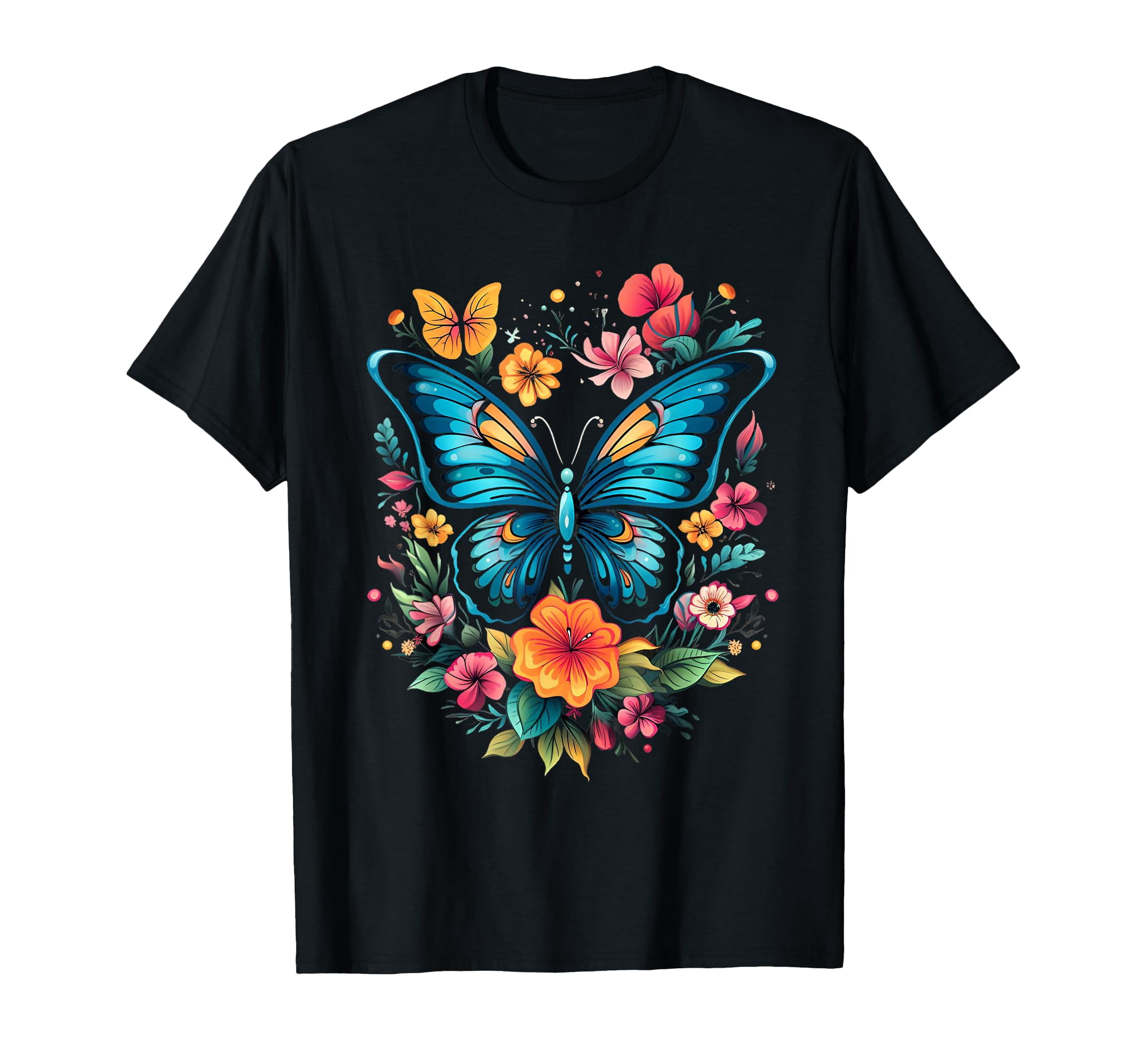 Butterfly with Flowers I Aesthetic Butterfly T-Shirt - Walmart.com