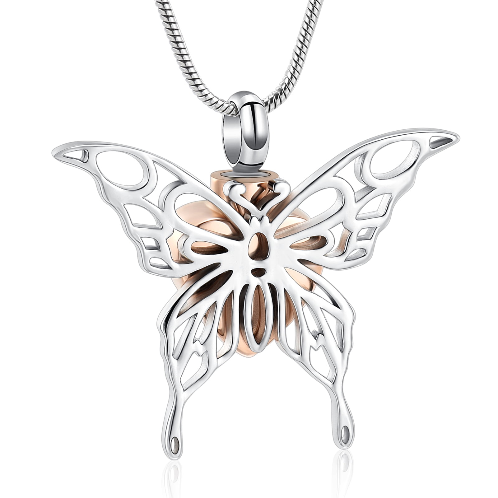 Butterfly with Heart Urn Cremation Urn Pendants with Chain Urn Necklace ...