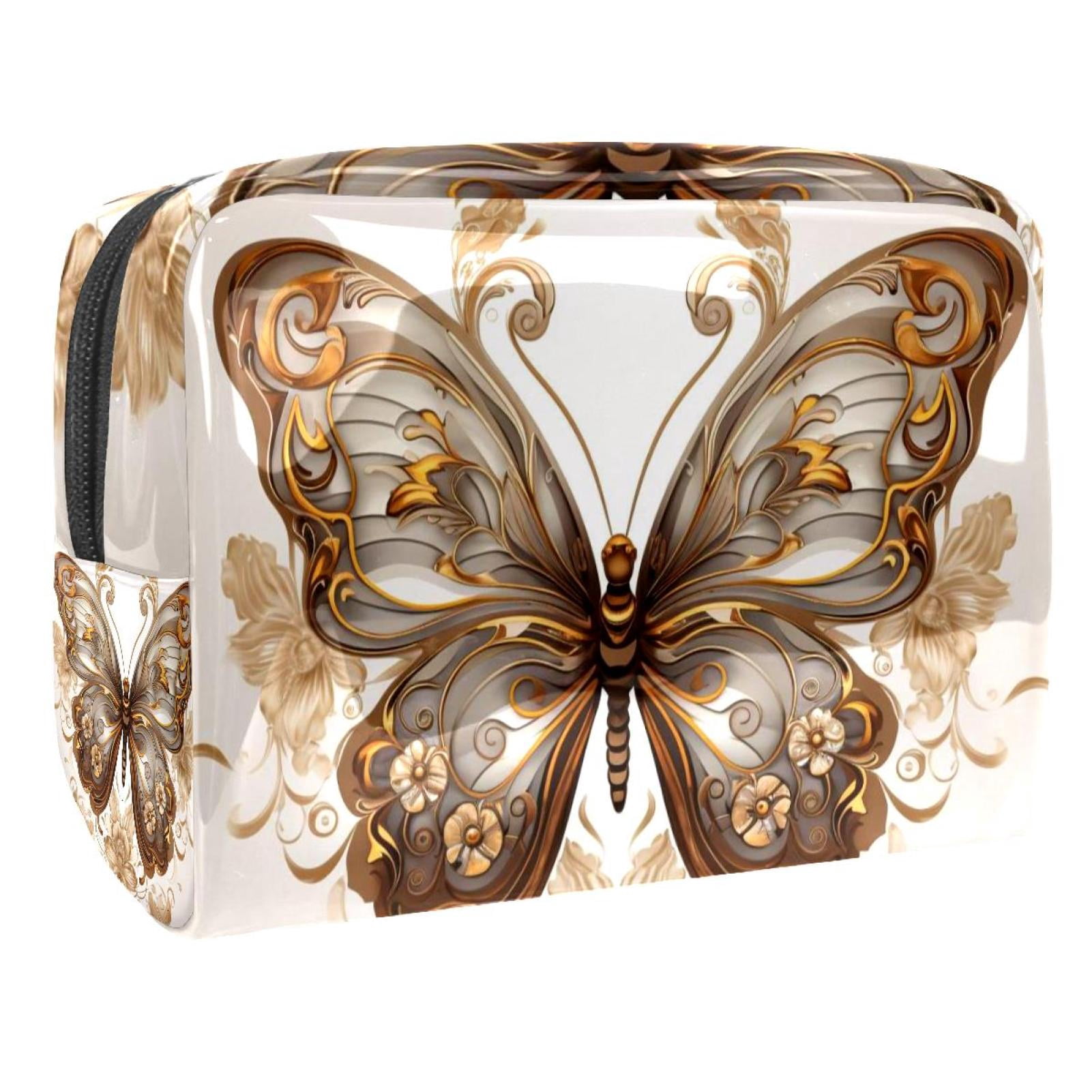 ButterflyPVC Cosmetic Storage Bag with Zipper, Printed Design -Makeup ...