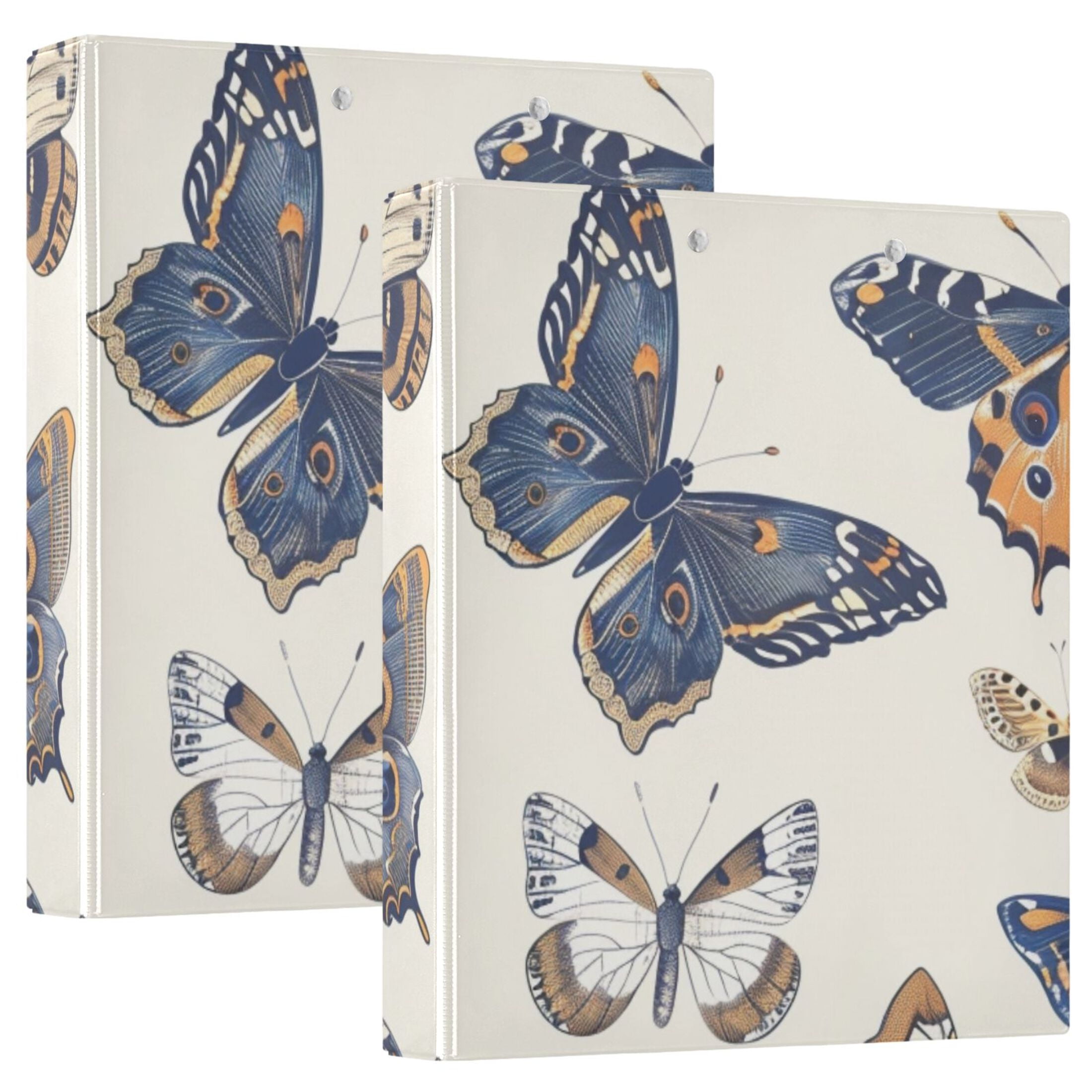 Butterflys Blue Hardcover 3 Ring Binder 1.5 inch Round Rings with ...